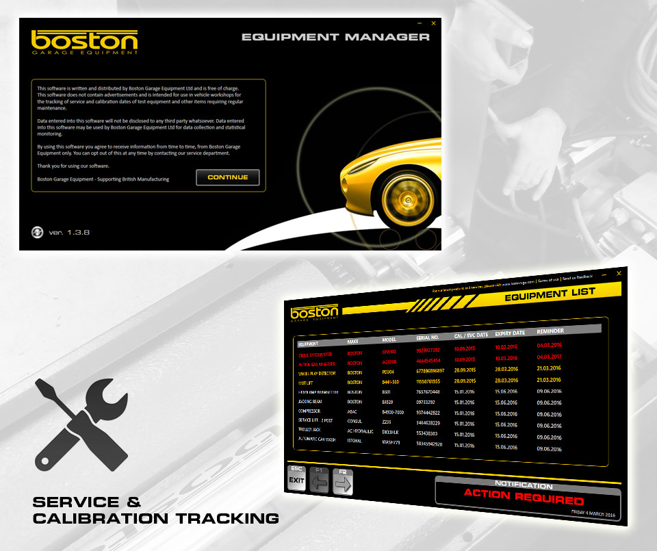Equipment Manager - FREE Software | Boston Garage Equipment