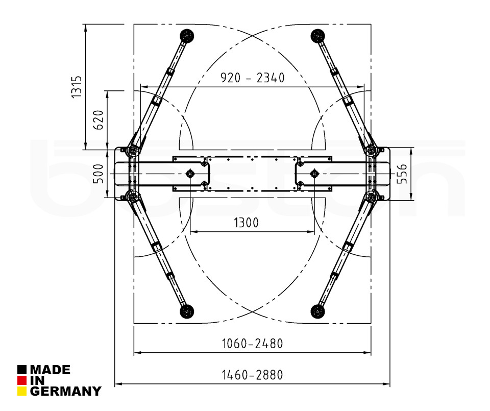 3.5T In Ground Lift – Swivel Arms | Boston Garage Equipment