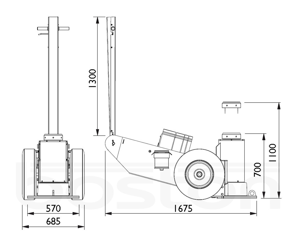 100T Jack - High Clearance | Boston Garage Equipment