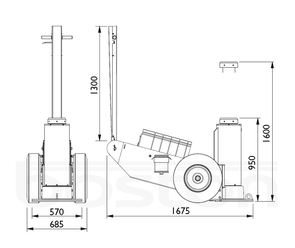 100T Hydraulic Jack High Clearance | Boston Garage Equipment