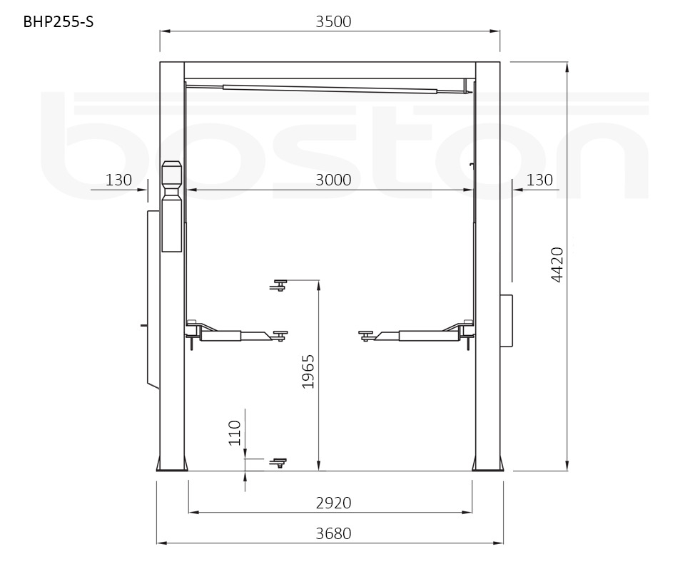5.5T Two Post Vehicle Lift | Boston Garage Equipment BHP255-S