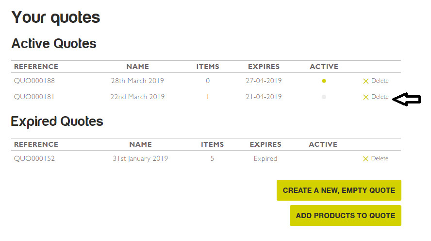 FAQs | How do I delete a quote that I no longer need? | Fixmart